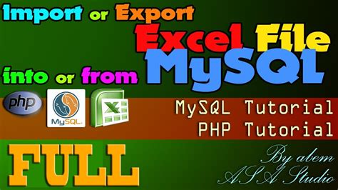 Full Video Import Or Export Excel File Into Or From Mysql Excel Php