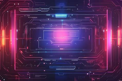 Futuristic Hud Interface Grid With Luminous Technology Pattern Premium Ai Generated Image