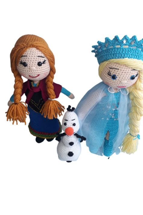 Oyuncakpark Karlar Ülkesi Anna Elsa Olaf Takımı Amigurumi Organik
