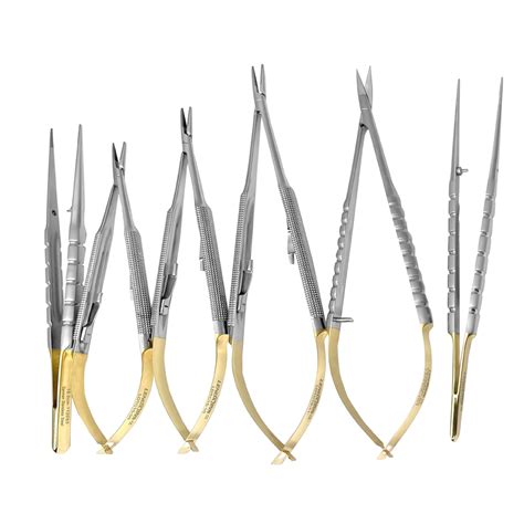 Micro Surgery Needle Holders Scissors Forceps Collection Set Str