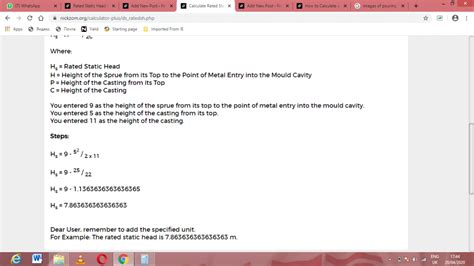 How To Calculate And Solve For Rated Static Head Design Of Gating System