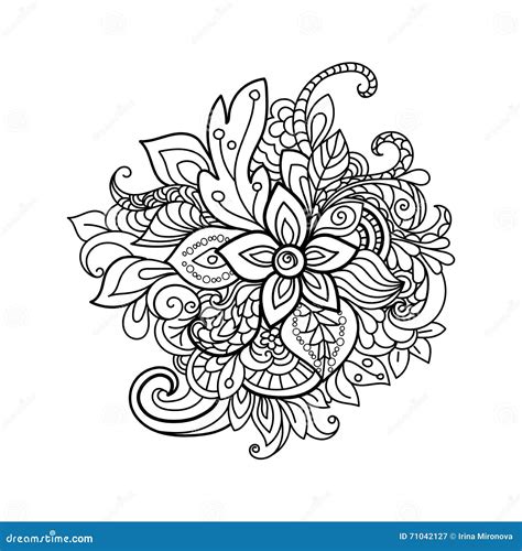 Zentangle Floral Pattern Stock Vector Illustration Of Line
