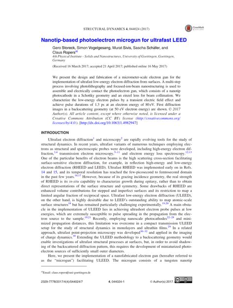 pdf nanotip based photoelectron microgun for ultrafast leed