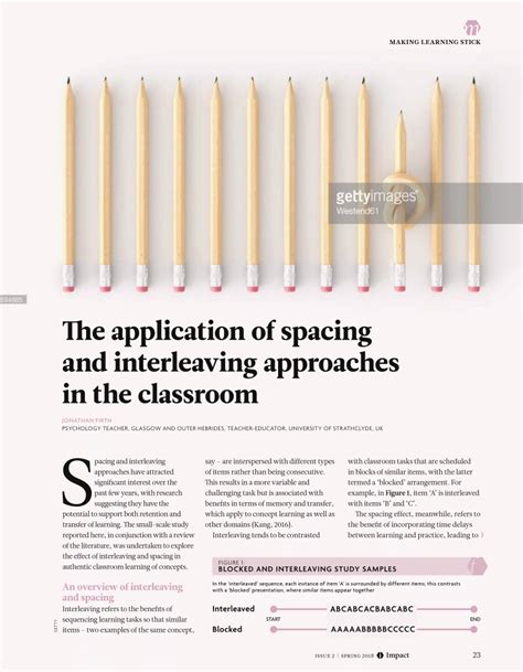 Pdf The Application Of Spacing And Interleaving Approaches In The Classroom