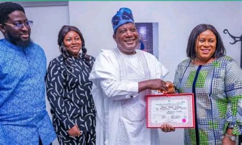Minister Of Labour Simon Lalong Receives Certificate Of Return As
