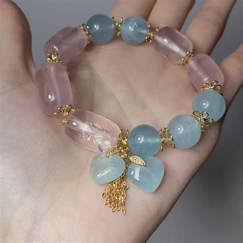 天然 星光粉晶 彩虹光 海藍寶 心想事成 人緣 智慧 手鍊 單品 設計館 Linfinity大千設計無限創藝 手鍊手環 Pinkoi