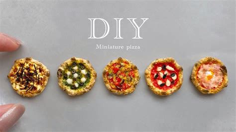 DIY 粘土やレジンで作るミニチュアピザの制作過程 ミニチュアフード Miniature Pizza Air dry clay YouTube