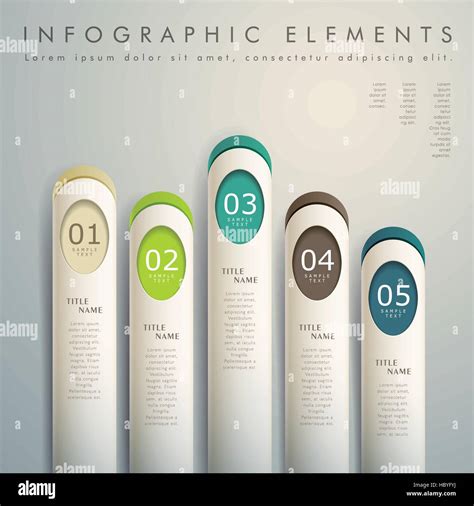 Realistic Vector Abstract 3d Paper Infographic Elements Stock Vector