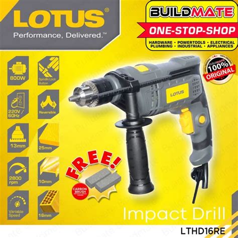 [free] lotus original impact drill hammer reverse variable speed 800w