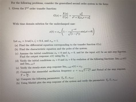 Solved For The Following Problems Consider The Generalized Chegg
