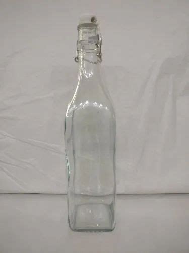 1000ml Square Swing Top Cork Glass Water Bottle At Rs 90piece