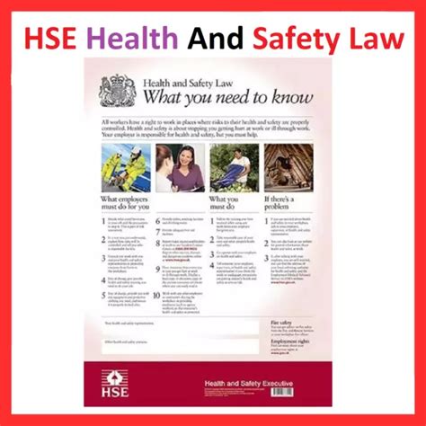 Health And Safety Law Poster Official Hse Workplace Information Posters