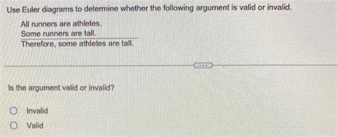 Solved Use Euler Diagrams To Determine Whether The Following Chegg Com