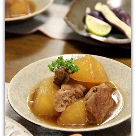 大根と豚かたまり肉の煮物 さんま第3弾♪ 料理 レシピ 晩御飯 おかず レシピ 簡単 かたまり肉