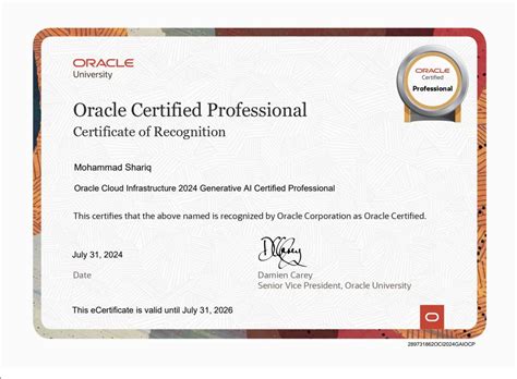 Mohd Shariq On Linkedin Completed Oracle Cloud Infrastructure 2024