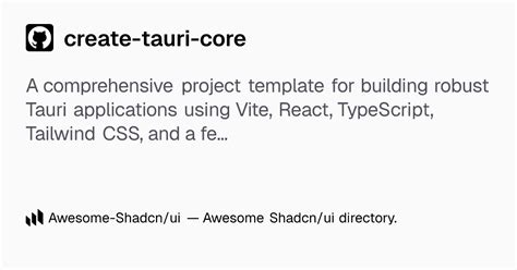 Create Tauri Core Jumpstart Tauri Apps With Vite React Typescript