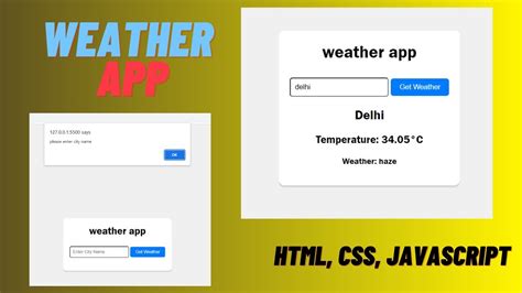 Weather App Using Html Css Javascript And Fetch Api Key Using Open Weather For Weather App Youtube