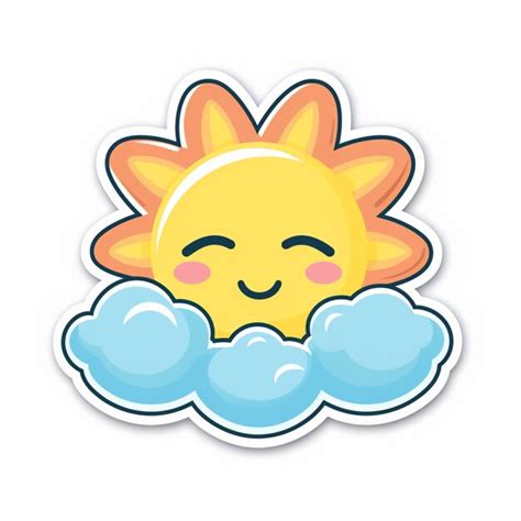 Premium Ai Image A Close Up Of A Sun With Clouds On A White