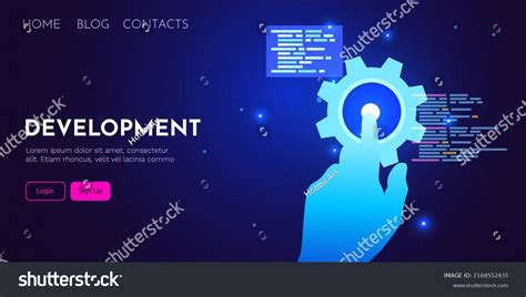 Web Development Coding Programming Futuristic Banner Stock Vector Royalty Free 2168552435