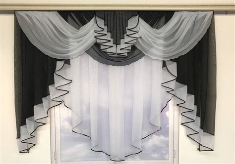 Готовий Тюль З Ламбрекеном для Залу Спальні Тюль Шифон для Вітальні