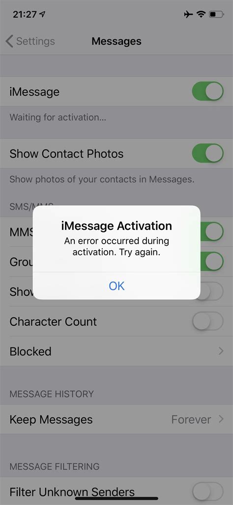 Imessage Not Activating I Just Recently Got An Iphone Xs And Everything Has Been Working