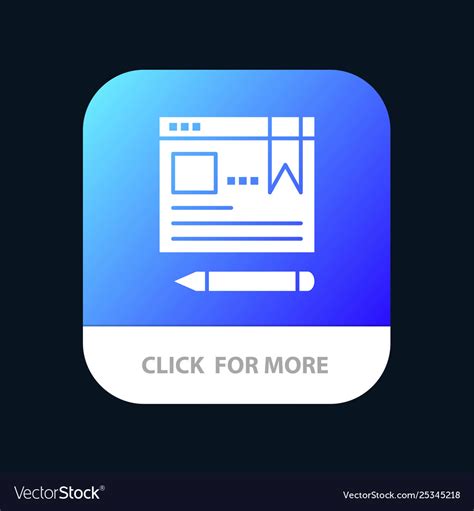 Browser Text Pen Education Mobile App Icon Design Vector Image