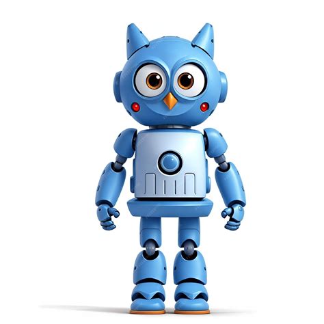 Premium Ai Image A Robot Owl Standing In White Background