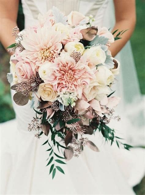 Blush Pink Dahlia Wedding Bouquet Hi Miss Puff