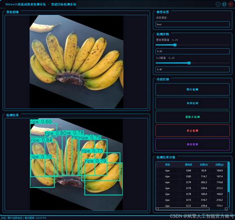 基于深度学习yolov11的香蕉成熟度识别检测系统（yolov11yolo数据集ui界面登录注册界面python项目源码模型） Csdn博客