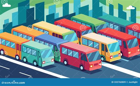 Buses At The Bus Terminal Station Transportation Infographics Vector Illustration