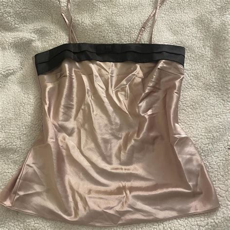 Super Cute Satin Top Has Black Satin Lining With A Depop