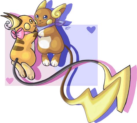 Alolan Raichu And Raichu By Cyberandjasmine On Deviantart