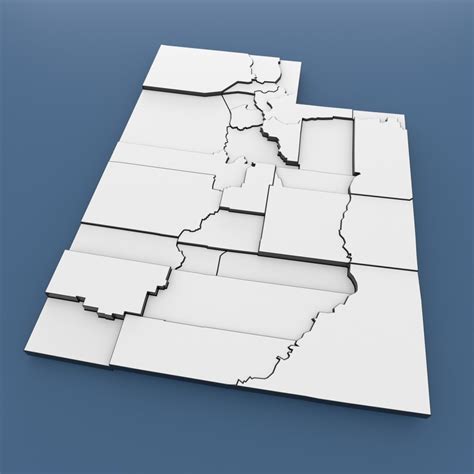 Utah Counties Map Of United States Of America Usa 3d Model