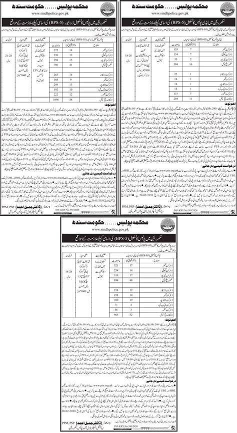Police Department Sukkur Region Jobs 07 February 2020 Prepistan Jobs