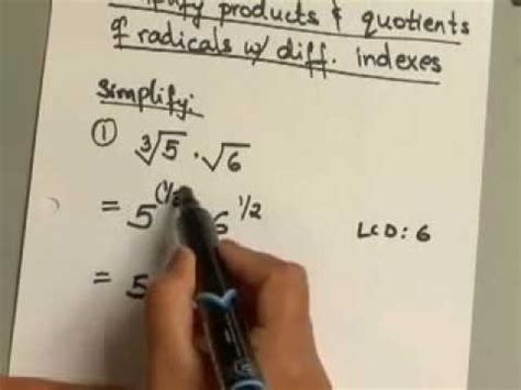 10 3 4 Roots Radicals And Root Functions Simplify With Different