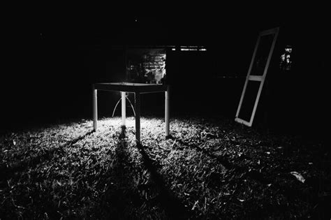 Premium Photo Illuminated Table On Field