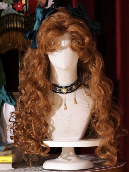 Elegant Brown Retro Long Wavy Hime Lolita Synthetic Wig With Curly Bangs