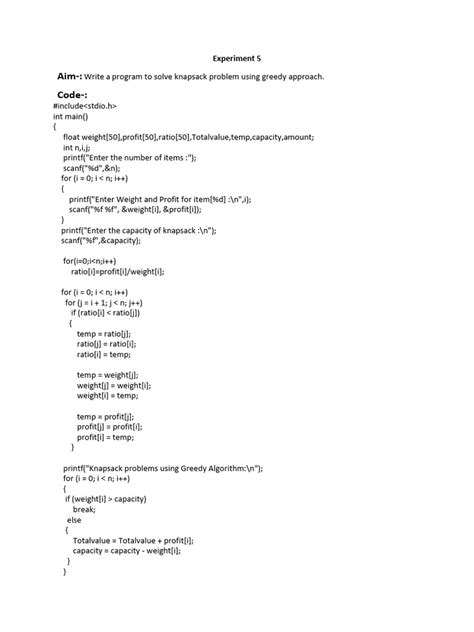 Experiment 5 Daa Pdf