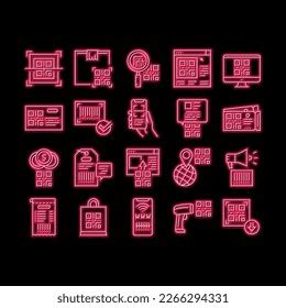 Qr Code Identification Neon Light Sign Stock Vector Royalty Free Shutterstock