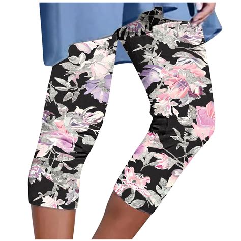 Mrat Cropped Yoga Pants For Women Stretchy Pants High Waisted