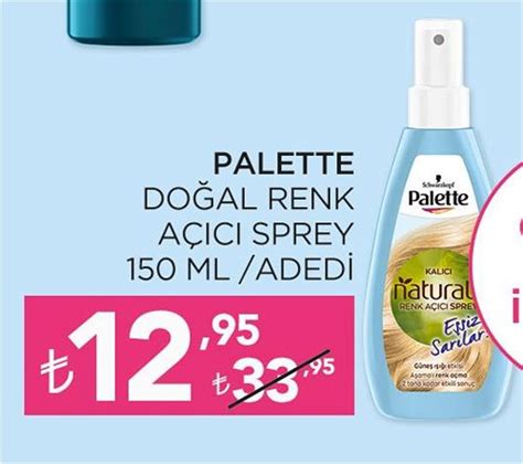 Palette Doğal Renk Açıcı Sprey ml İndirimde Market