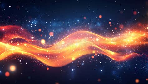 Abstract Glowing Wave Energy Flow Background High Quality Image Stock Illustration
