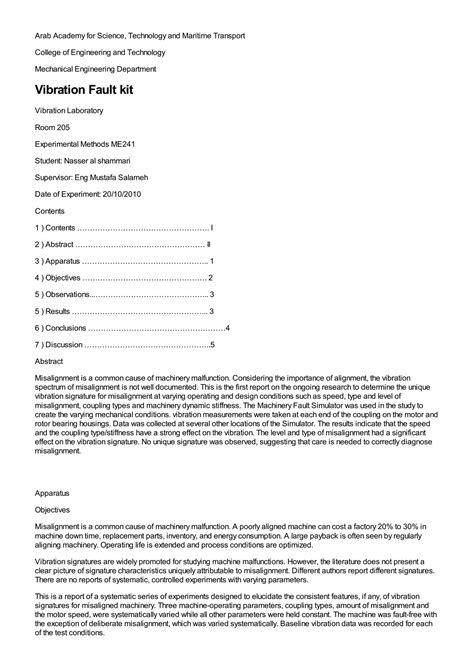 Solution Vibration Fault Kit Misalignment Is A Common Cause Of Machinery Malfunction