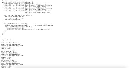 Solved Java Using The Creditcard Class A Modify The Chegg