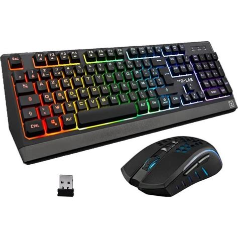 Combo Tungsten Ensemble Clavier Et Souris Gamer Sans Fil Rétro Éclairés Clavier Gaming