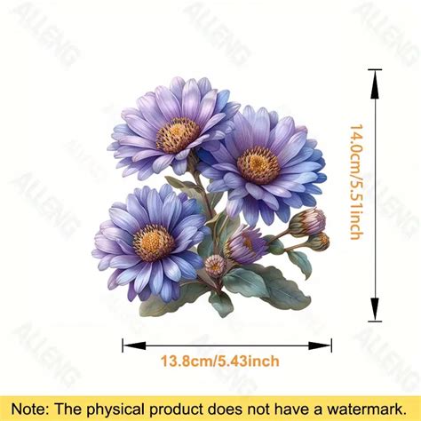 앨런지 빈티지 탄생월 꽃 Pvc 데칼 무광 마감 비닐 자가 접착 데칼 유리 및 금속 표면용 내구성 내후성 창 Temu