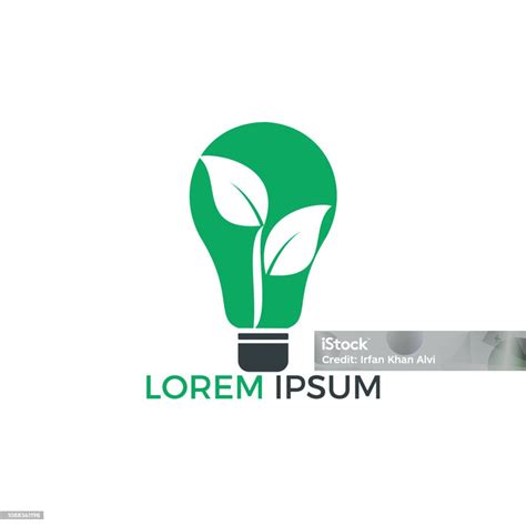 Vektor Logo Simbol Pohon Bola Lampu Hijau Logo Energi Hijau Ilustrasi