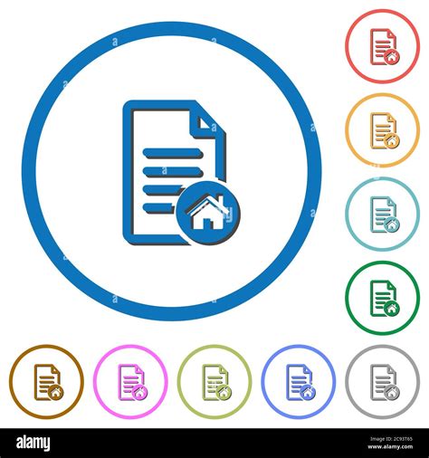 Default Document Flat Color Vector Icons With Shadows In Round Outlines On White Background Default Document Flat Color Vector Icons With Shadows In Round Outlines On White Background