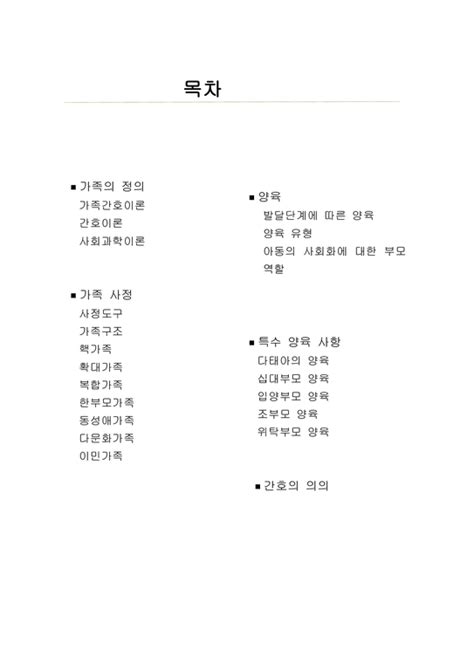 아동간호학 가족 환경 속의 아동 요약정리 A받음 의약학