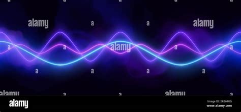 Blue Neon Audio Sound Voice Wave Pulse Light Abstract Radio Electronic Music Frequency Vector